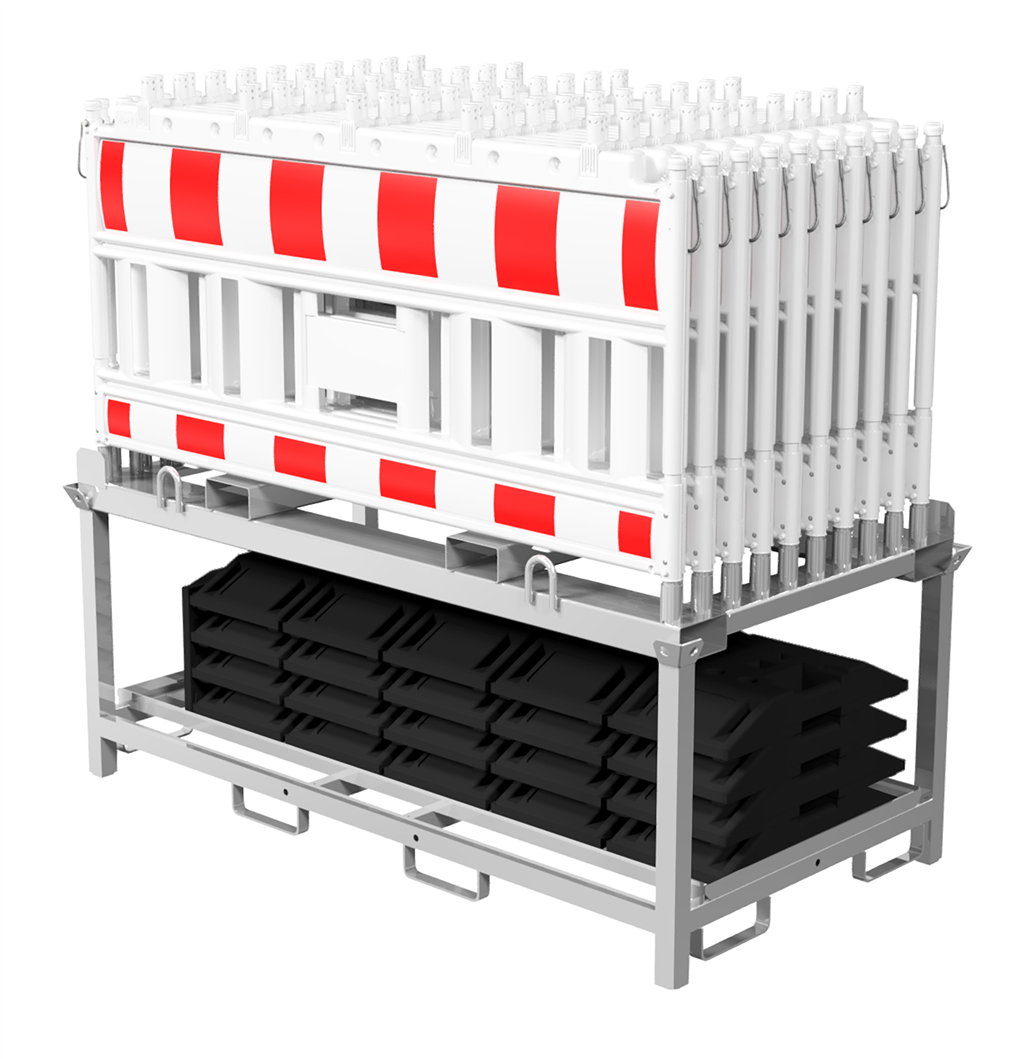 SET | with 20 panel fence | and 21 base plates | on storage and ...