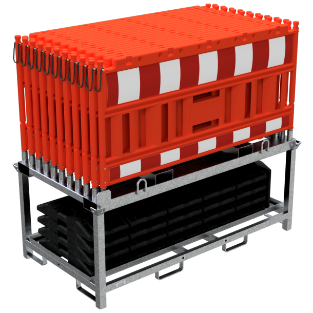 SET | with 20 panel fence | and 21 base plates | on storage and ...