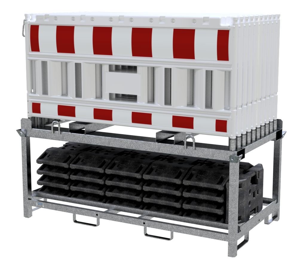 SET | with 20 panel fence | and 21 base plates | on storage and ...