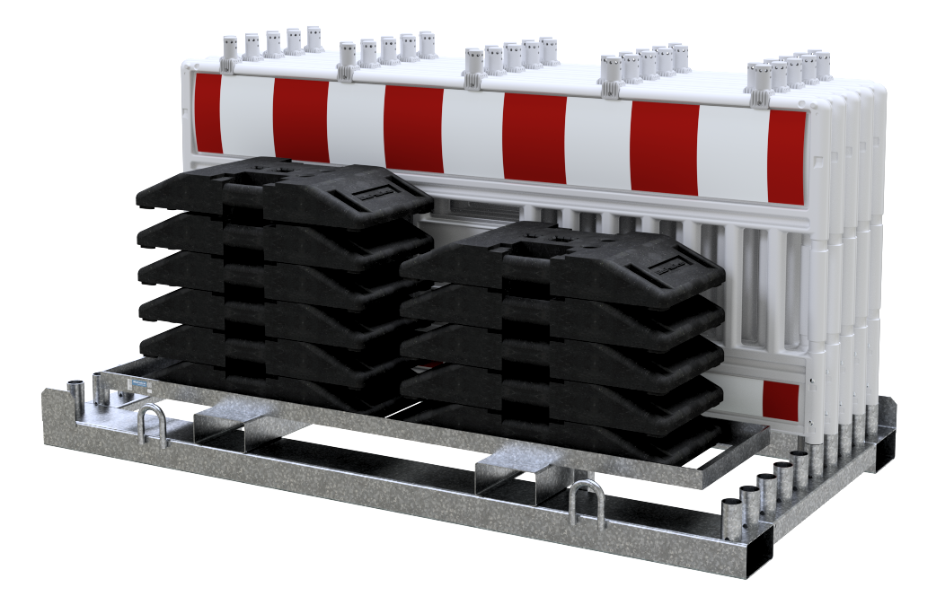 SET | with 10 panel fences | and 11 base plates | on storage and ...