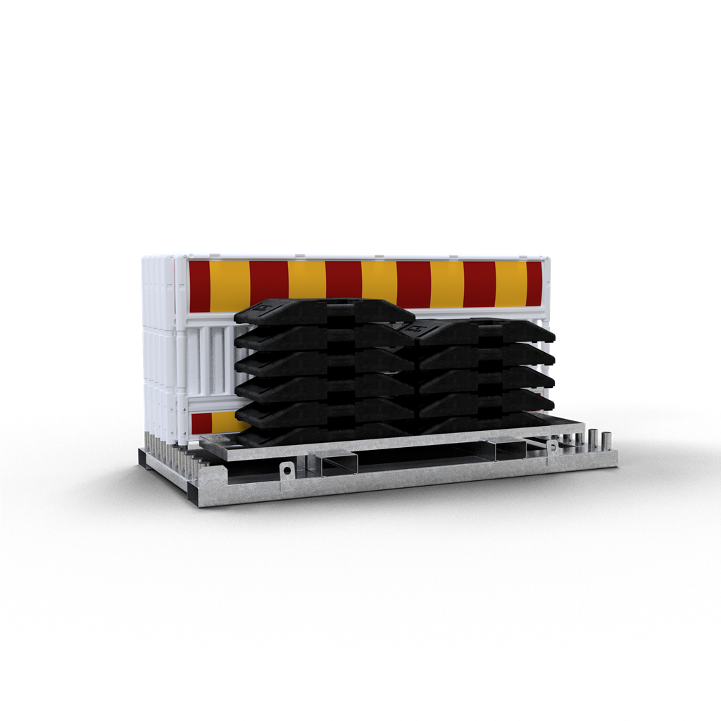 SET | with 10 panel fences | and 11 base plates | on storage and ...