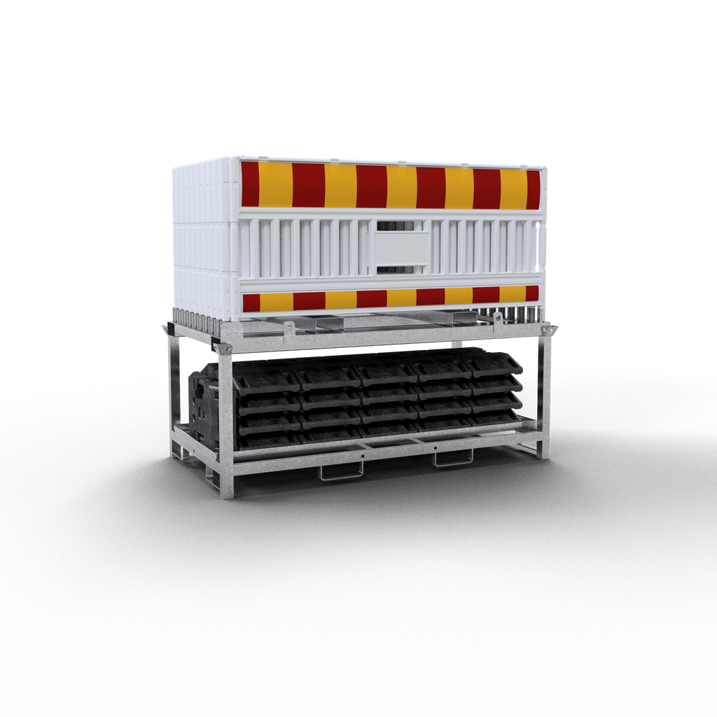 SET | with 20 panel fence | and 21 base plates | on storage and ...