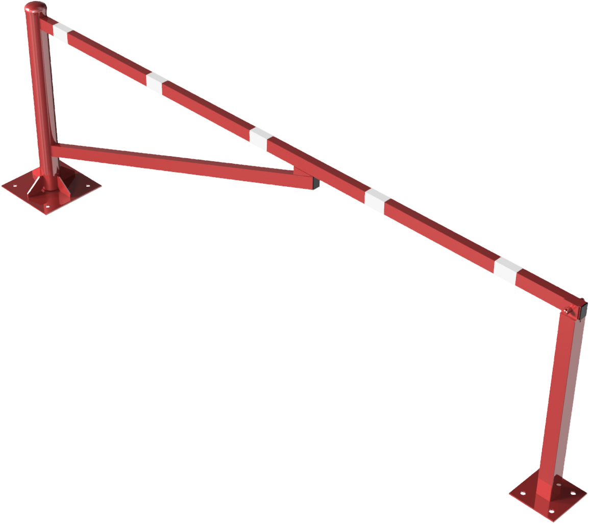 Swing barrier | to be fixed by plugs, hot-dip galvanized and red coated ...