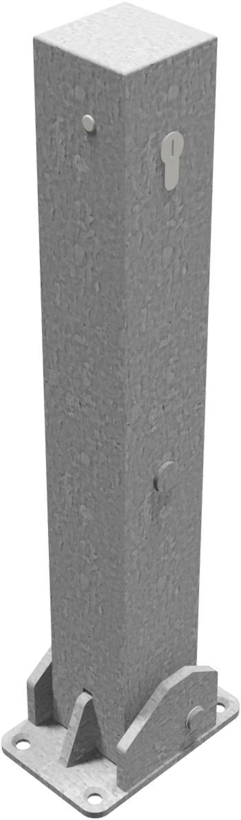 Barrier posts | Steel tube 70 x 70 mm | foldable, with Euro profile ...