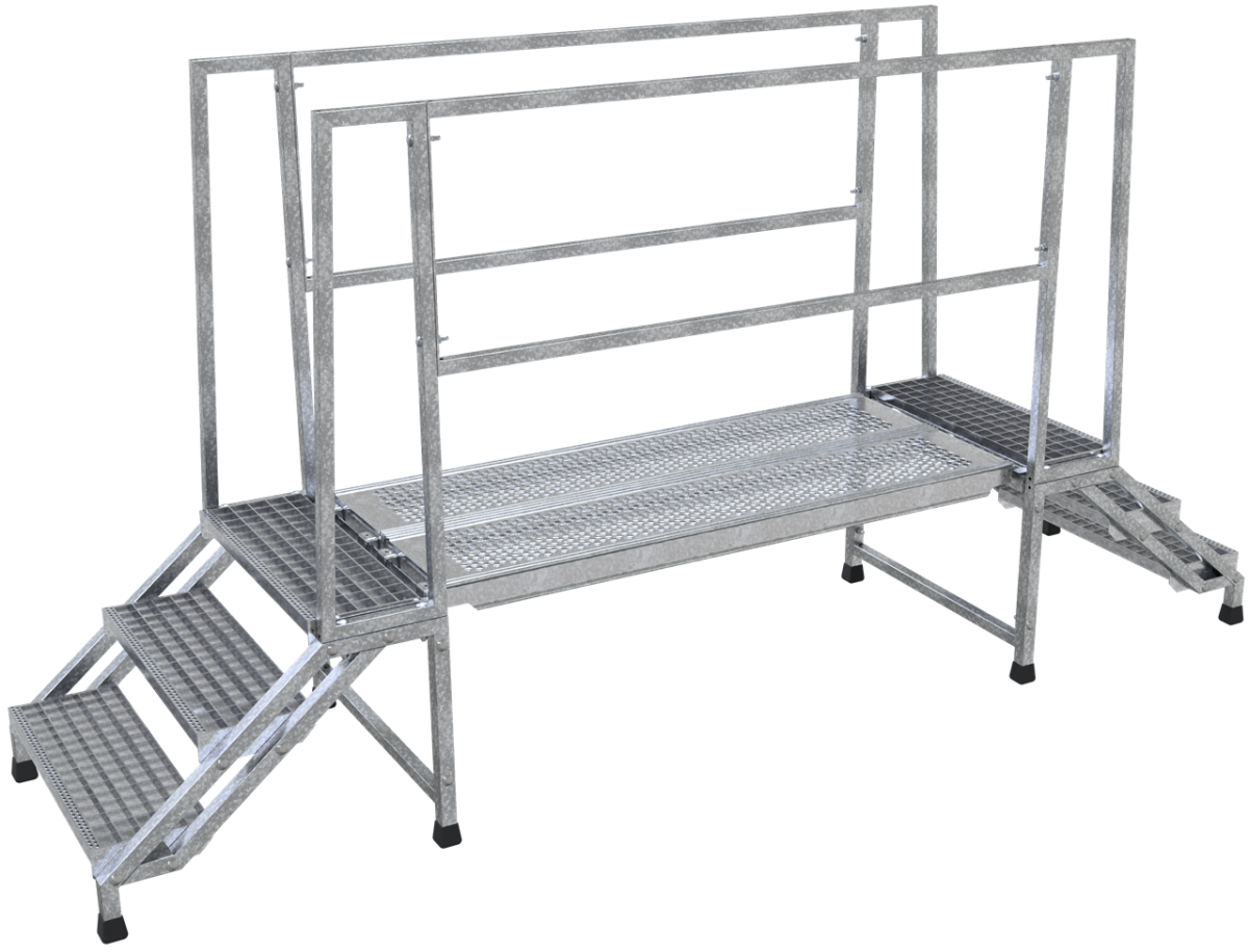 Step stool | type S | Two steps with side railings and system planking ...
